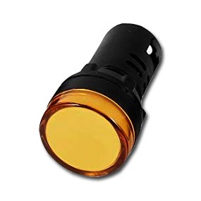 SIGNALLAMPE Ø28mm/ø22mm 12V (AC/DC) GUL/ORANGE SKRUETILSLUTNING ...