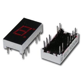 LED 7 SEGMENT RØD 7.6mm FÆLLES ANODE SORT BAGGRUND MAN72A - LED ...