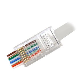 RJ45 8/8 Modularstik 11.7mm solid m. gennemføring af lederne CAT6 ...