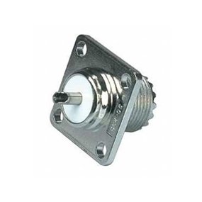 SO 239 BØSNING m.4-KANT FLANGE - SO239 stik - EL-SUPPLY